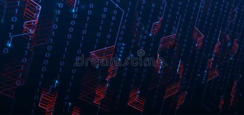 Matrix Binary Code. Technology Illustration Stock Vector - Illustration ...