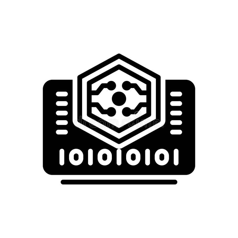 Black Solid Icon for Bytes, System Coding and Digital Stock ...