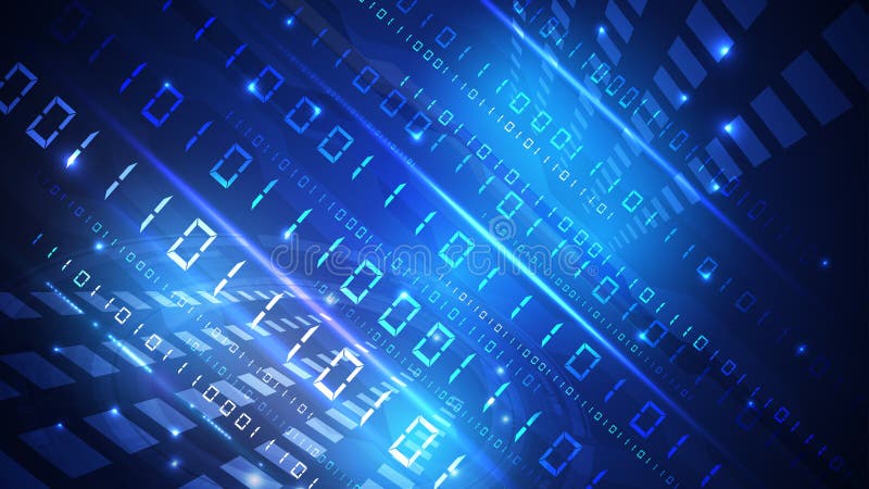 Bytes of Zeros and Binary Units Pass through the Network. High-tech ...