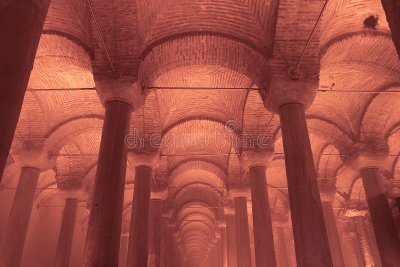 Byzantine Architecture. Columns and Vaults of a Cistern Stock Photo ...