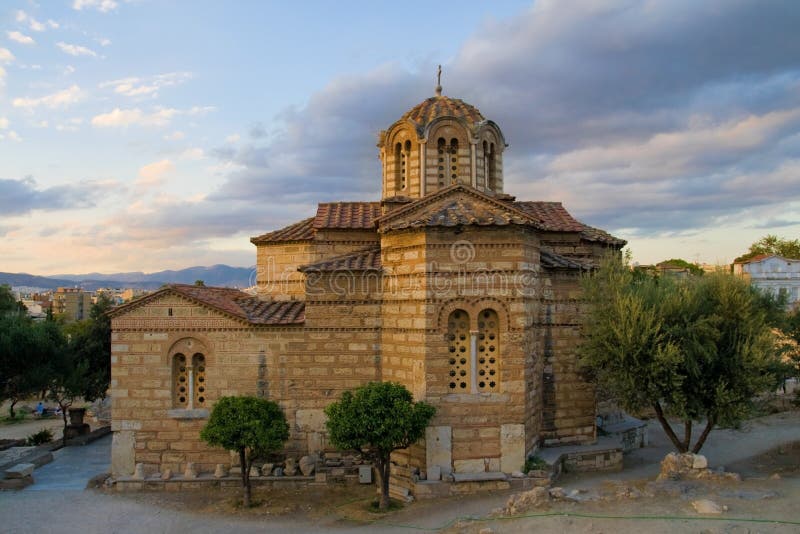 Byzantine church in Athens stock photo. Image of athenian - 24704772