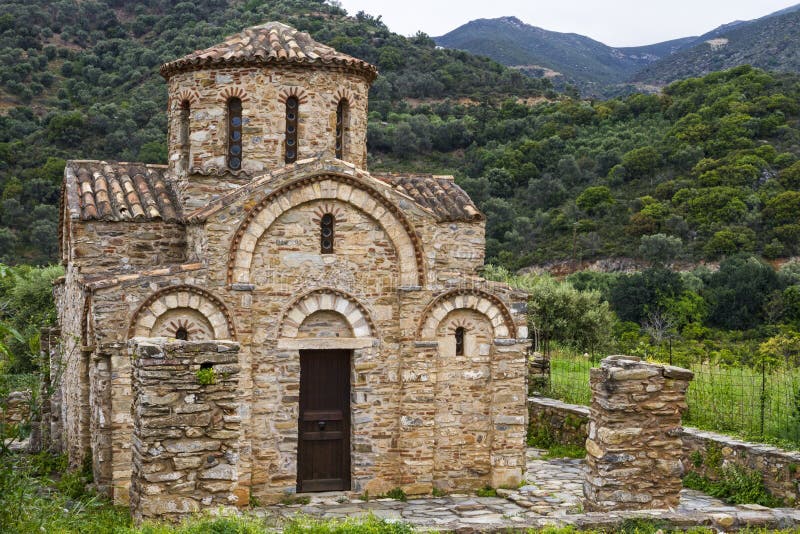 Byzantine Church of Panagia Stock Photo - Image of religion, christian ...