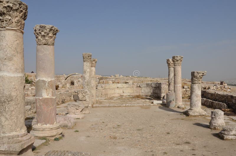 Byzantine Church Ruins, Amman Stock Photo - Image of rock, citadel ...