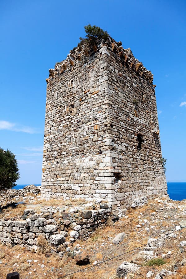 Byzantine era tower stock photo. Image of fort, kastro - 28207138