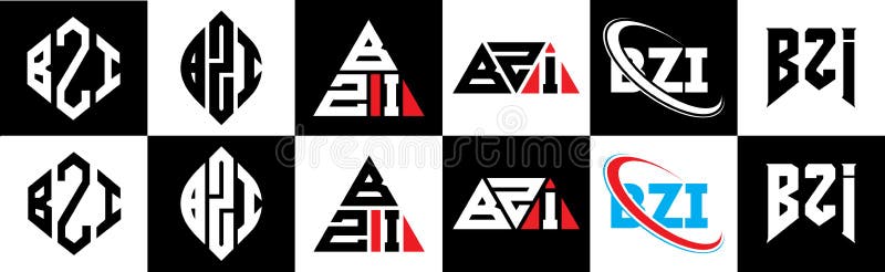 BZI Letter Logo Design in Six Style. BZI Polygon, Circle, Triangle ...