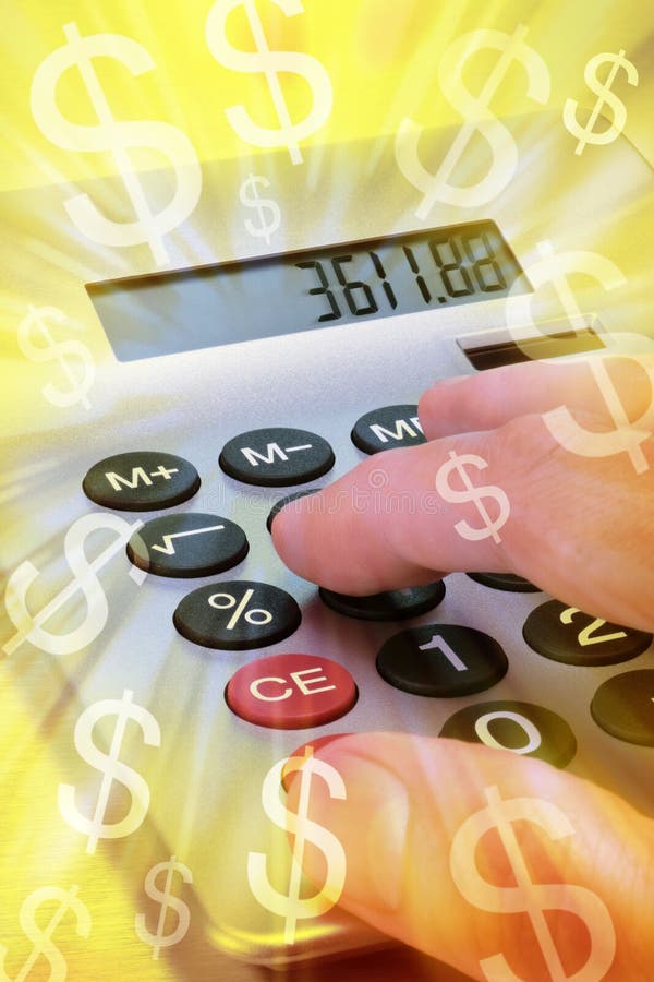 Cálculo de la calculadora foto de archivo. Imagen de presupuesto - 8431112