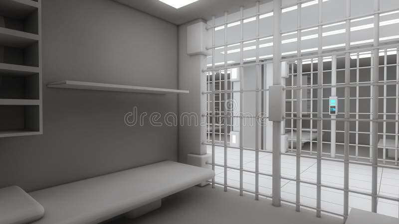 Cárcel del interior 3d stock de ilustración. Ilustración de hierro ...