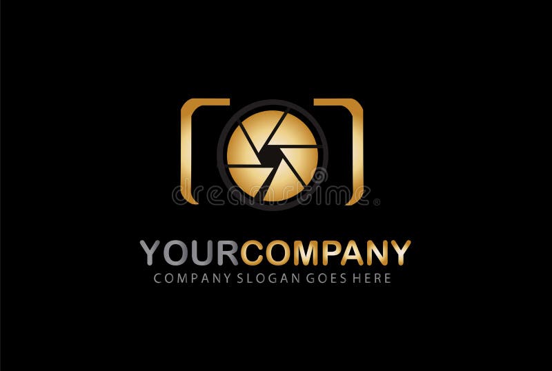 Câmera Dourada Logo Design Fotógrafo Logo Element Ilustração do Vetor ...