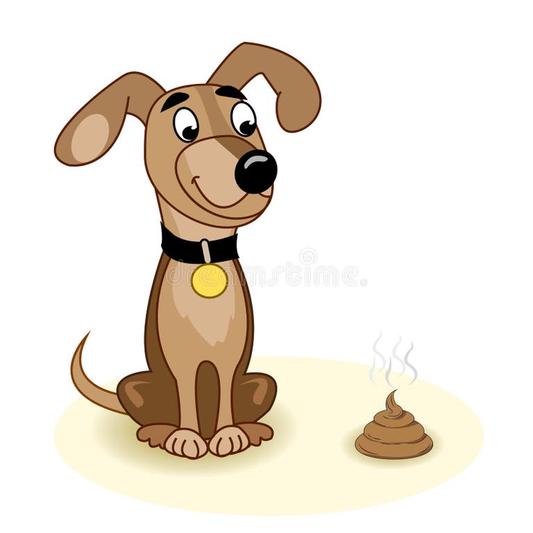 Cão e estrume ilustração do vetor. Ilustração de cheiro - 82187603