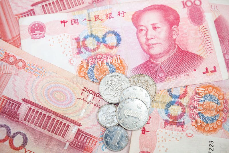 Cédulas E Moedas Chinesas De Renminbi Do Yuan Foto de Stock - Imagem de ...