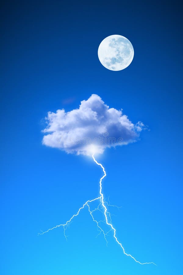 Lua Nuvem Relâmpago Céu imagem de stock. Imagem de ciano - 10769003