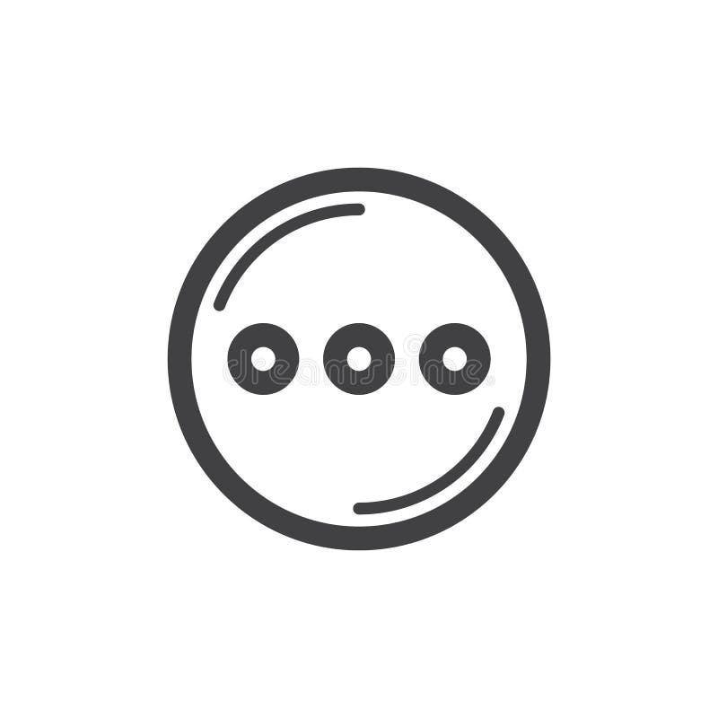 Círculo Com Linha ícone De Três Pontos Ilustração do Vetor - Ilustração ...