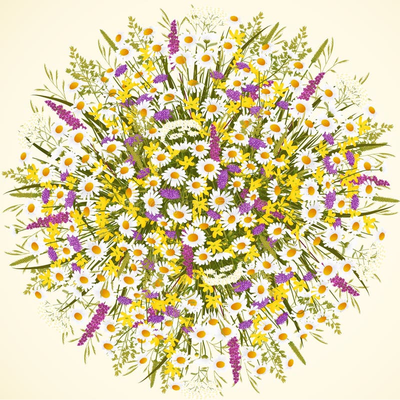 Círculo con las flores ilustración del vector. Ilustración de amor ...