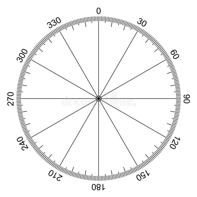 Círculo Con Los Grados Marcados Ilustración del Vector - Ilustración de ...