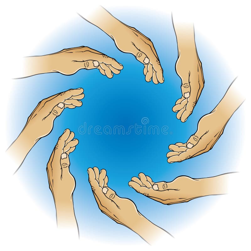 Círculo de manos ilustración del vector. Ilustración de igual - 21511742