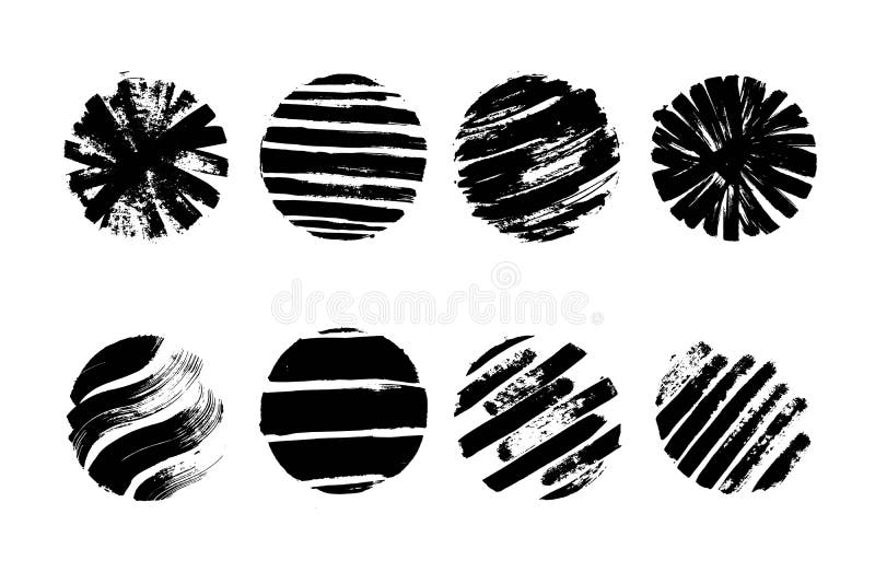 Círculo Negro. Forma De Textura Dibujada a Mano Stock de ilustración ...