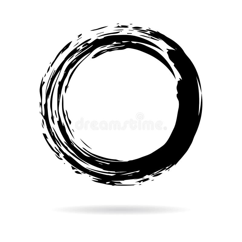 Círculo Pintado a Mano De La Tinta Ilustración del Vector - Ilustración ...