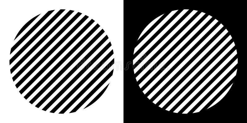 Círculo Rayado De Líneas Diagonales Ilustración del Vector ...