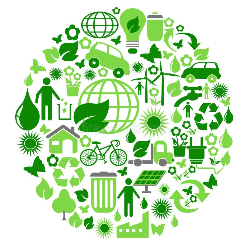 Círculo verde do eco ilustração do vetor. Ilustração de isolado - 99600982