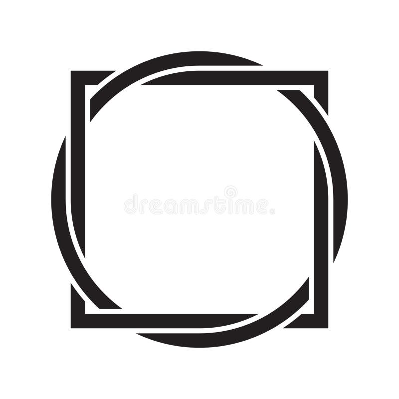 Círculo Y Cuadrado Entrelazados Ilustración del Vector - Ilustración de ...