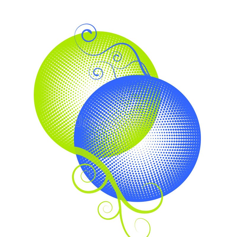 Círculos Azuis Verdes Dos Pontos Ilustração Stock - Ilustração de ...