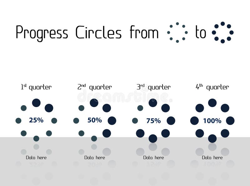 Círculos Do Progresso Com Porcentagem Ilustração do Vetor - Ilustração ...