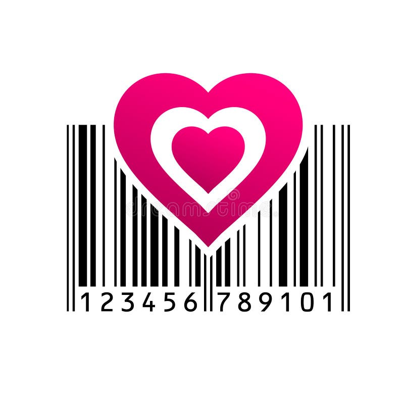 Corazón Del Código De Barras Stock de ilustración - Ilustración de ...