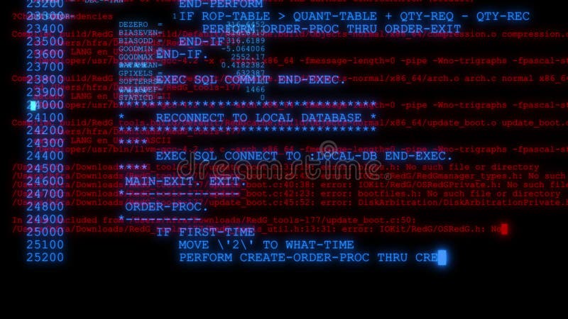 Código De Hacker Que Se Ejecuta En Un Terminal De Pantalla De Ordenador ...