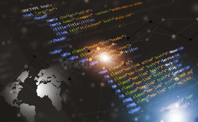 Código De Internet Html Fondo Imagen de archivo - Imagen de datos ...