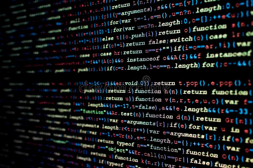 Código De La Escritura De Java En La Pantalla Negra Imagen de archivo ...