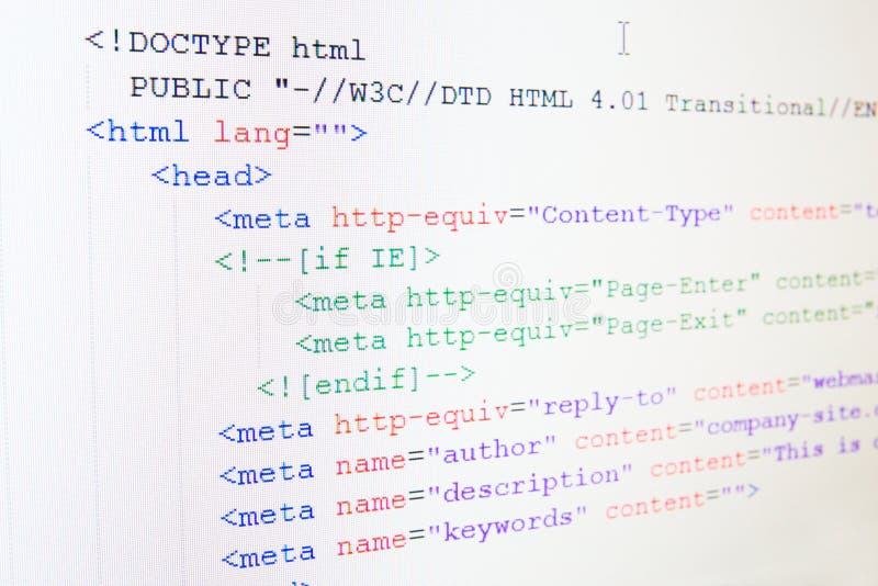 Código De La Lengua Del HTML Foto de archivo - Imagen de fichero, datos ...