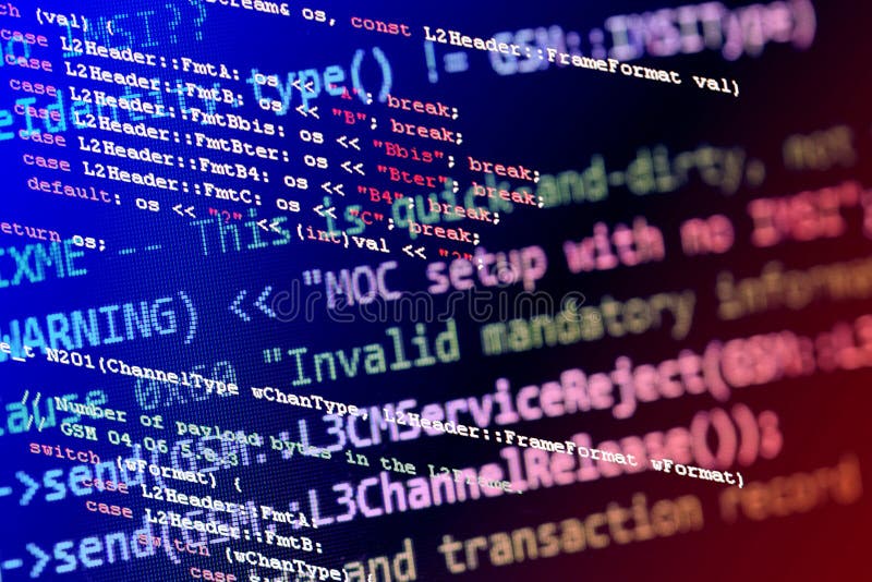 Tela De Código De Programação Do Desenvolvedor De Software. Fundo ...