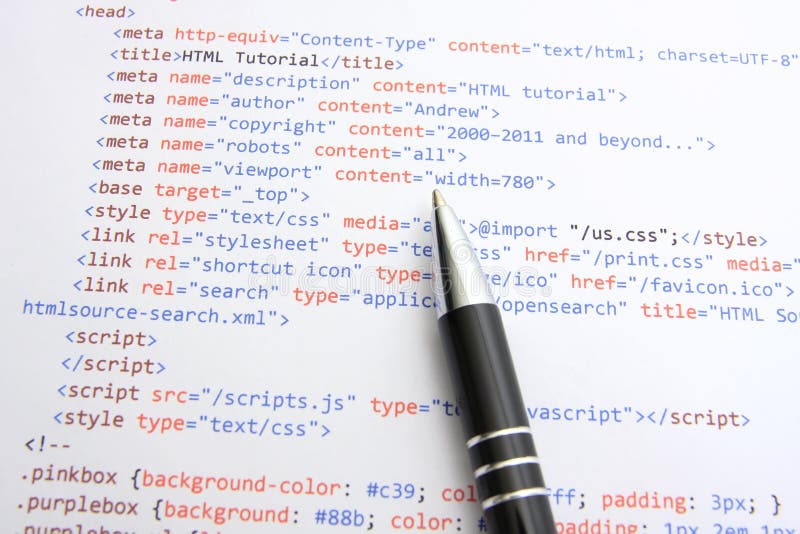 Código De Programação Do HTML Foto de Stock - Imagem de programa ...