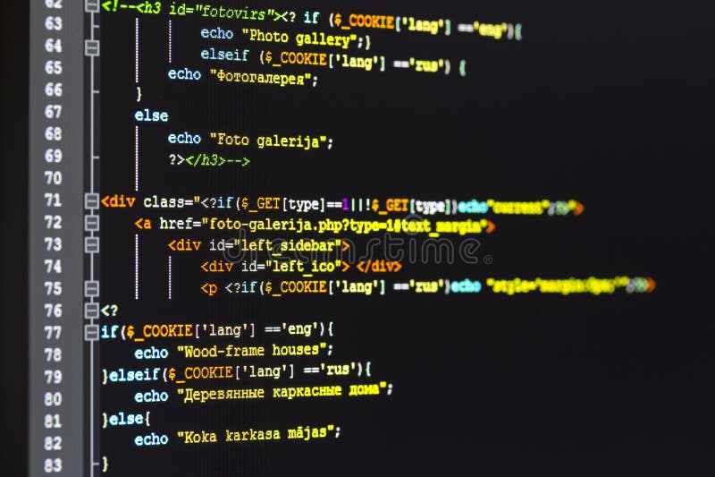 Código De Programação No Tela De Computador Imagem de Stock - Imagem de ...