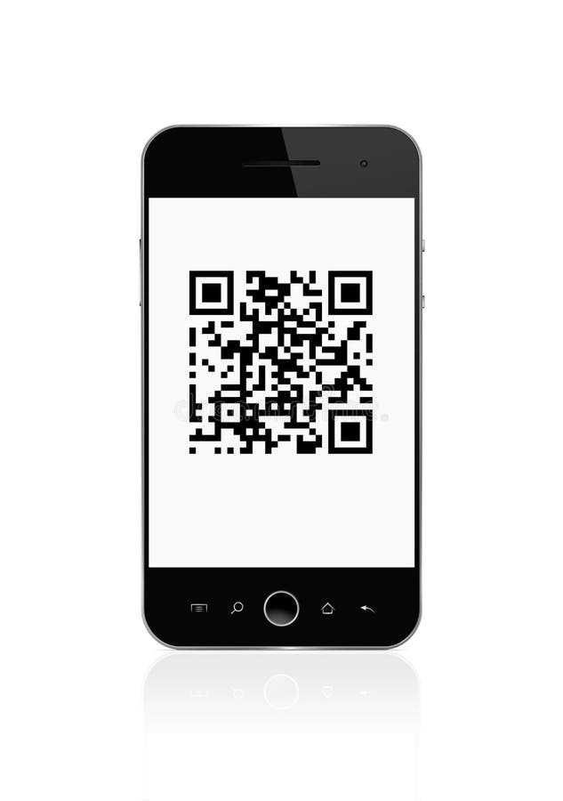 Código QR en smartphone fotografía editorial. Ilustración de vector ...