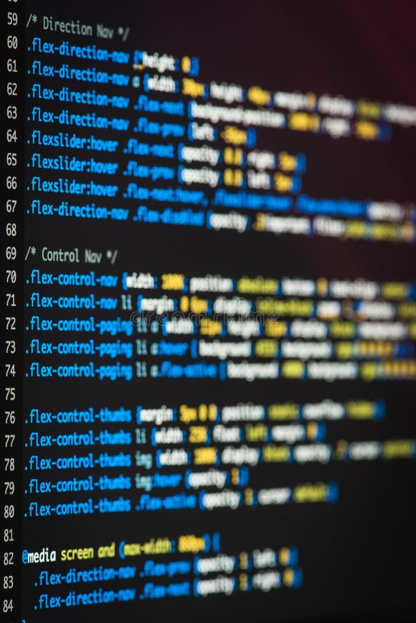 Código Del HTML Y Del CSS Y Efectos Luminosos Coloridos Imagen de ...