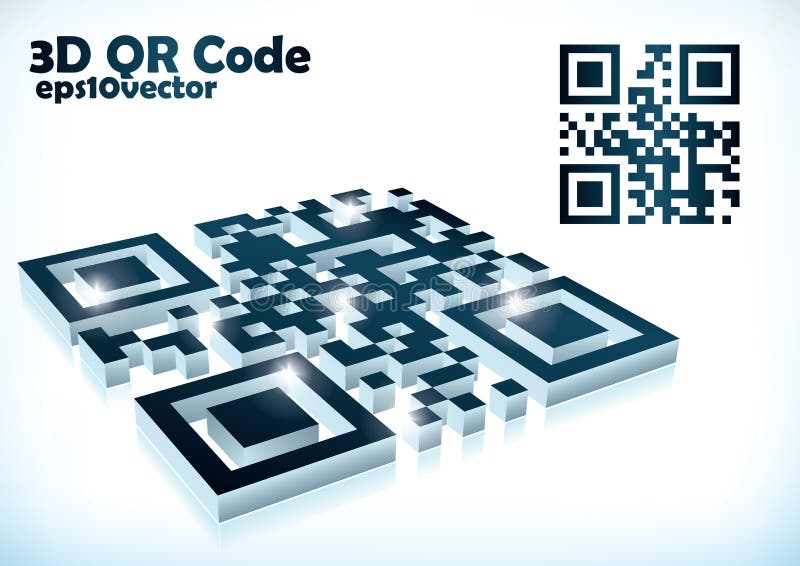 Código QR 3D en formato foto editorial. Ilustración de negro - 21933846