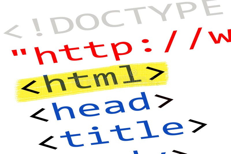 Código HTML Impresso Da Internet Imagem de Stock - Imagem de programa ...