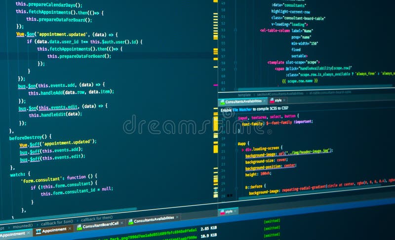 Código De Linguagem Javascript Em Fundo Branco. Visualização De Fluxo ...