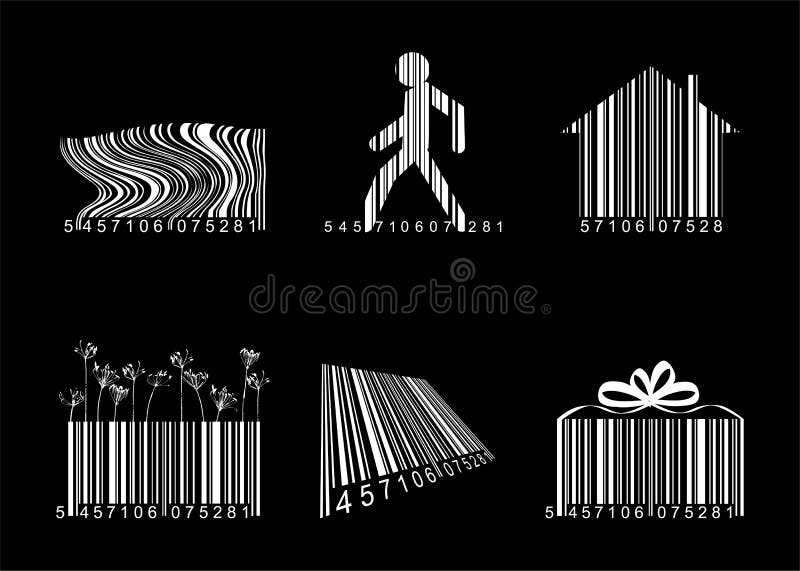 Códigos De Barras Sobre Negro Ilustración del Vector - Ilustración de ...