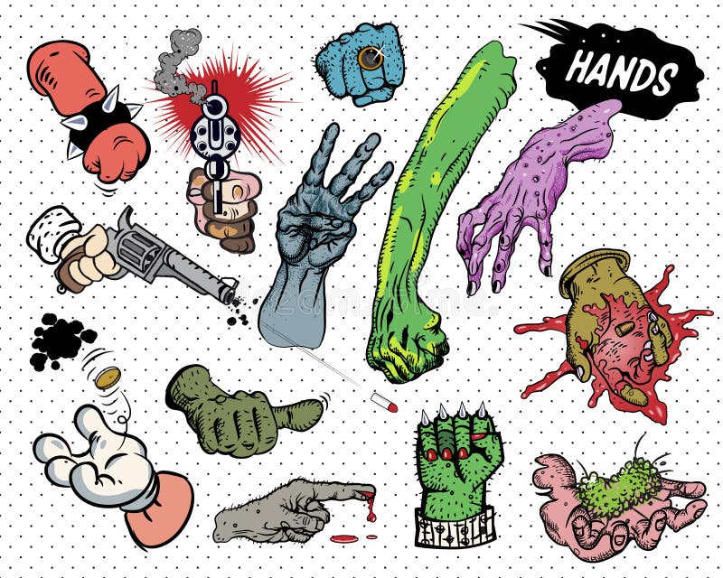 Cómic - manos. stock de ilustración. Ilustración de estallido - 11770771