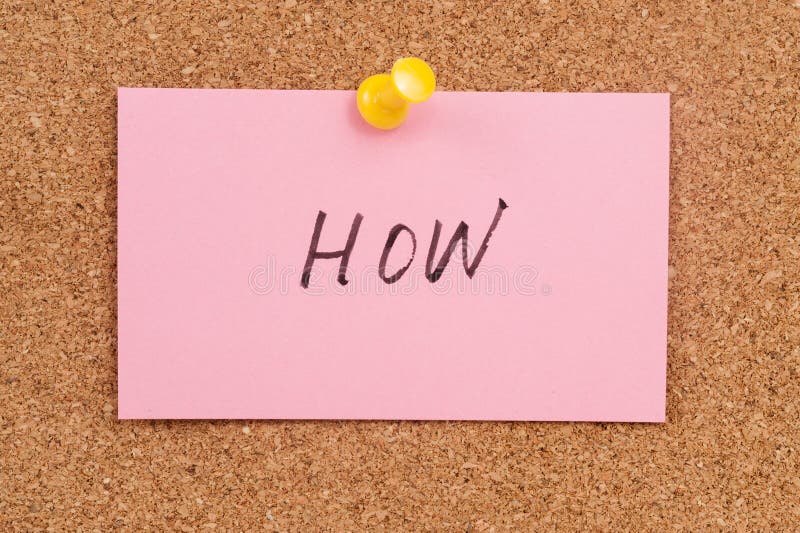 Cómo palabra foto de archivo. Imagen de fijado, tarjeta - 43936642