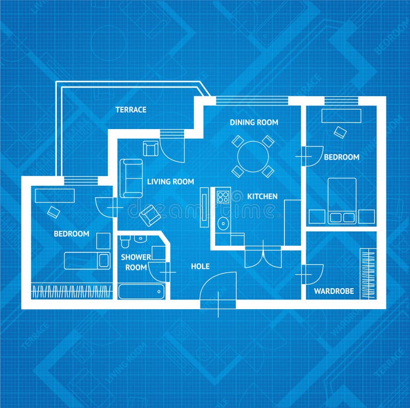 Cópia Azul Do Plano Do Vetor Projeto Liso Ilustração do Vetor ...