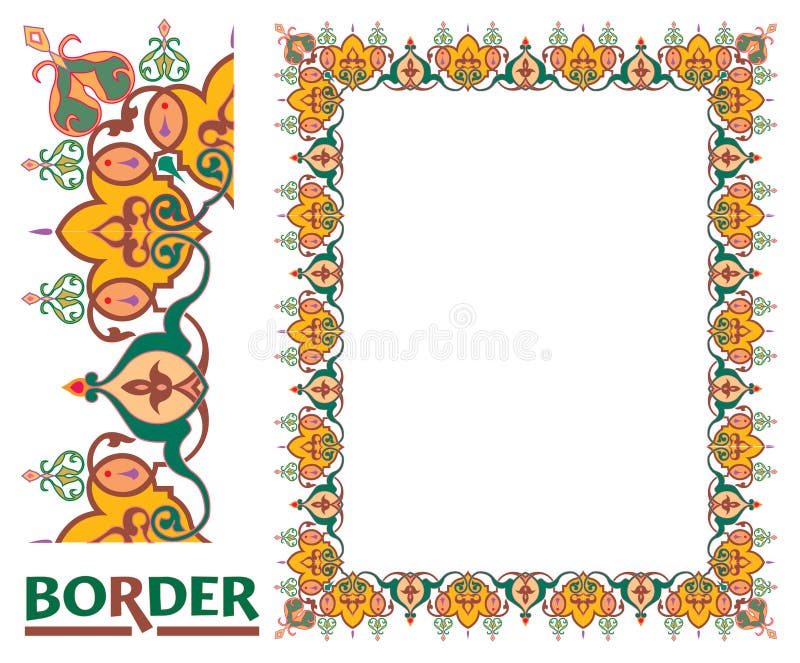 Old World Borders Vector - Tiled Frame in Plant Leaves and Flowers ...