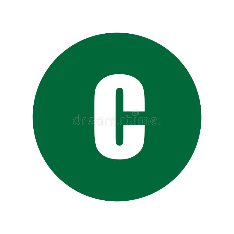 Letter C Logo Symbol in Green Circle. Stock Vector - Illustration of ...