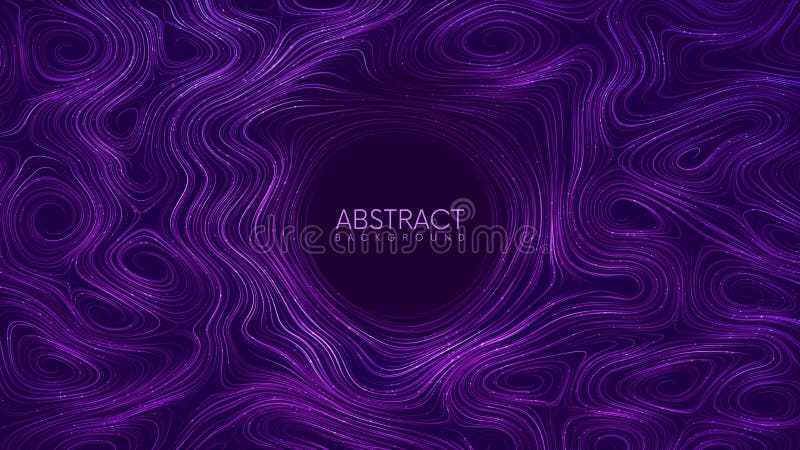 Fantasy Magic Curled Purple Lines and Sparkles Stock Vector ...