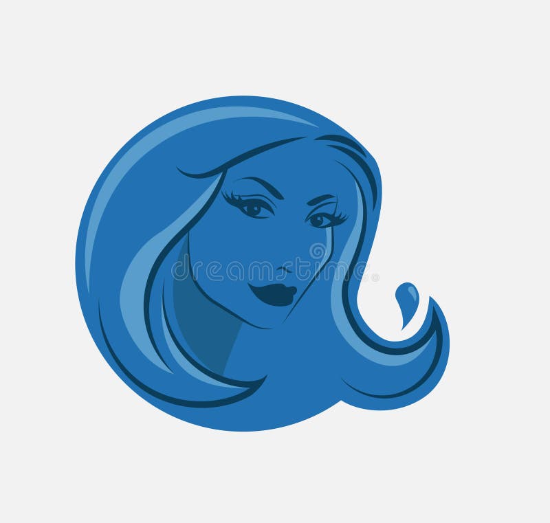 Stylized Beautiful Woman S Face with Long Hair Silhouette. Women S Hair ...