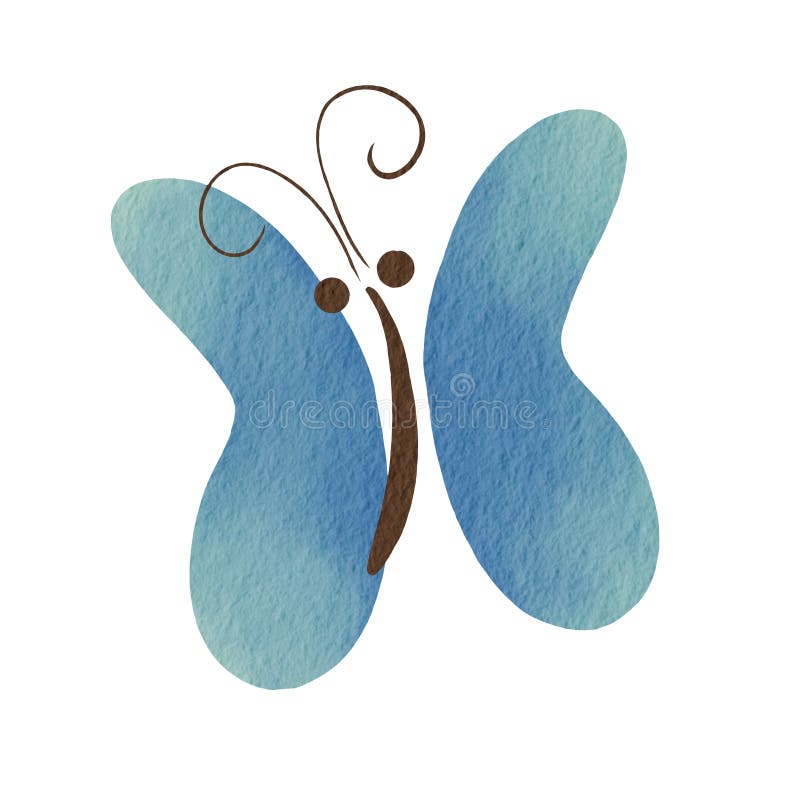 Abstract Blue Ocean Butterfly Illustration for Decoration on Nature ...