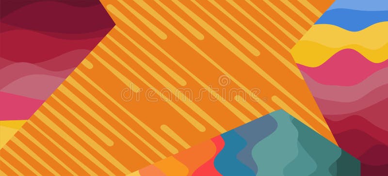 Abstract Collage with Stripes Background Texture and Colorful ...