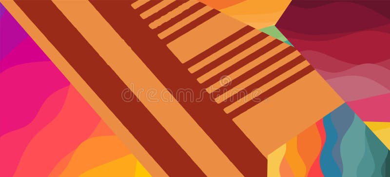 Abstract Collage with Stripes Background Texture and Colorful ...